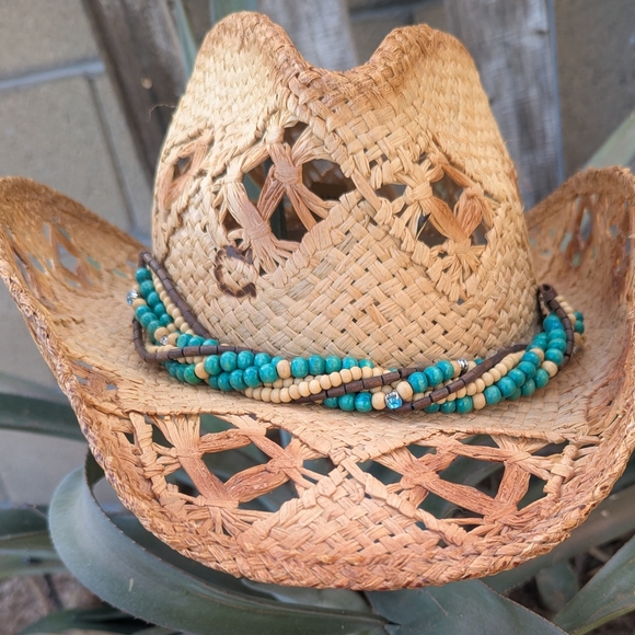 Charlie 1 Horse | Accessories | Charlie Horse Turquoise Beaded Straw ...